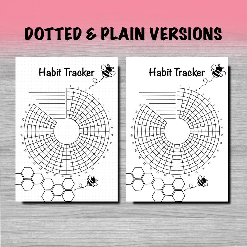 Bee Habit Tracker Printable A4 A5 Journal Page Habit Tracker Planner ...
