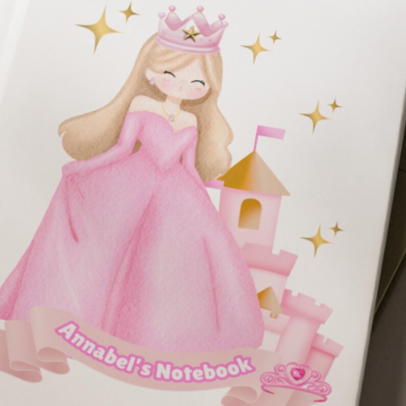 Personalised Princess Hardcover Notebook, Girls Lined Page Journal ...