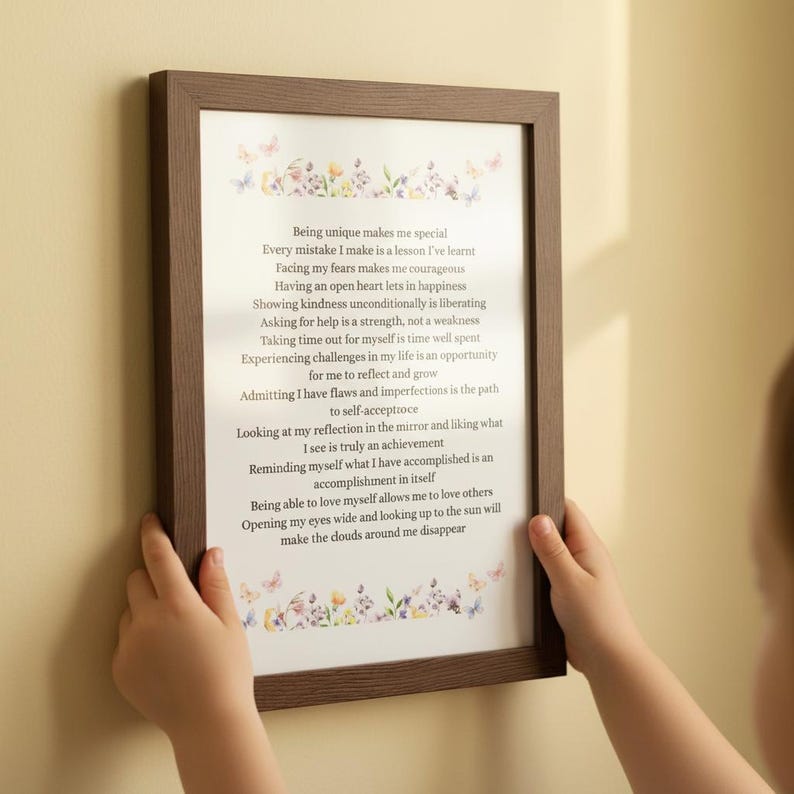 Affirmation Framed Poster, Positive Self Talk Motivational Wall Art ...