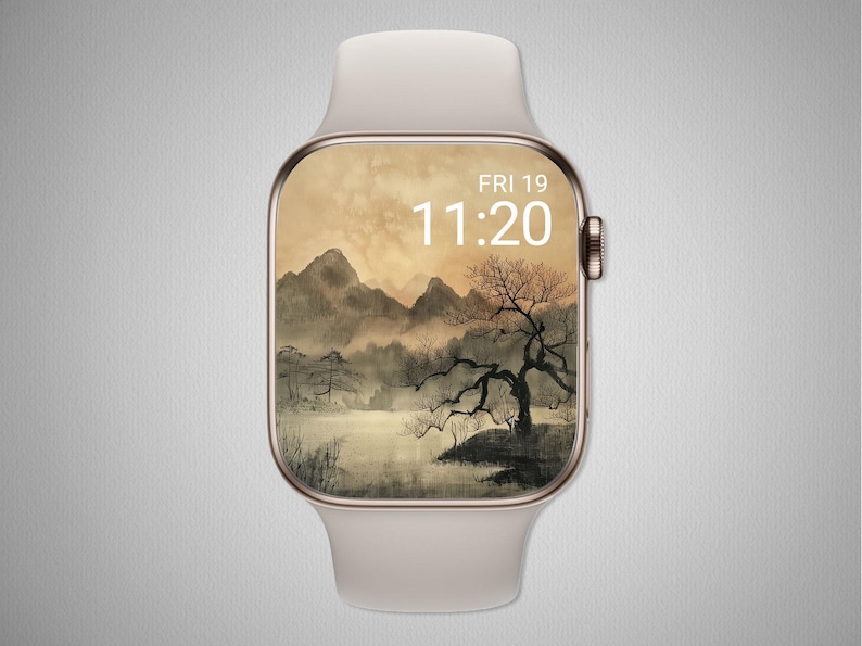 Zen Landscape Apple Watch Wallpaper – Japanese Ink Painting Watch Face ...
