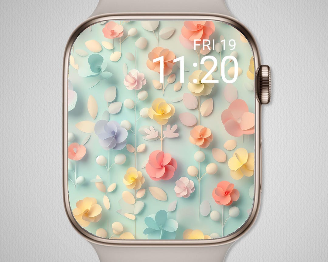 3D Paper Cutout Apple Watch Wallpaper – Aesthetic Watch Face Download ...