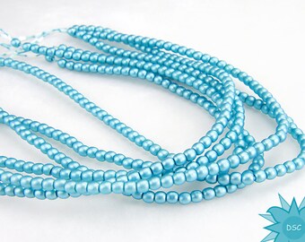Aqua blue pearls | Etsy