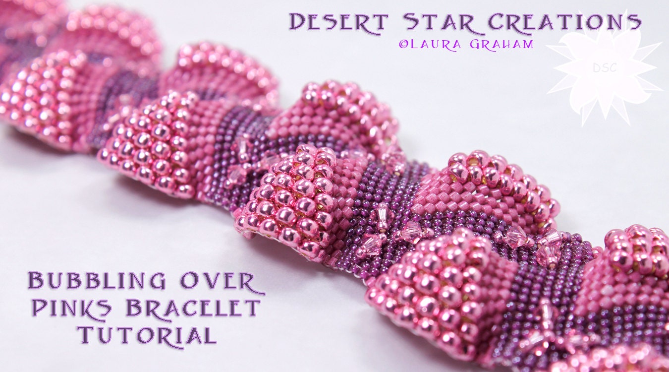 Bubbling Over Pinks Peyote Stitch Pattern, Peyote Beadweaving Tutorial ...