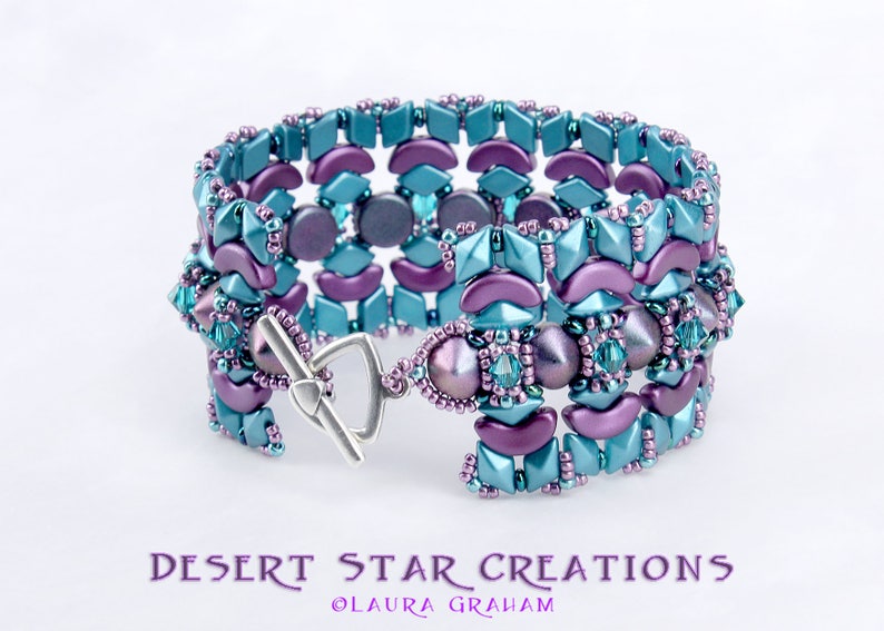 Paladin Cuff Bracelet Bead Kit in Teal Purple, Arcos Par Puca ...