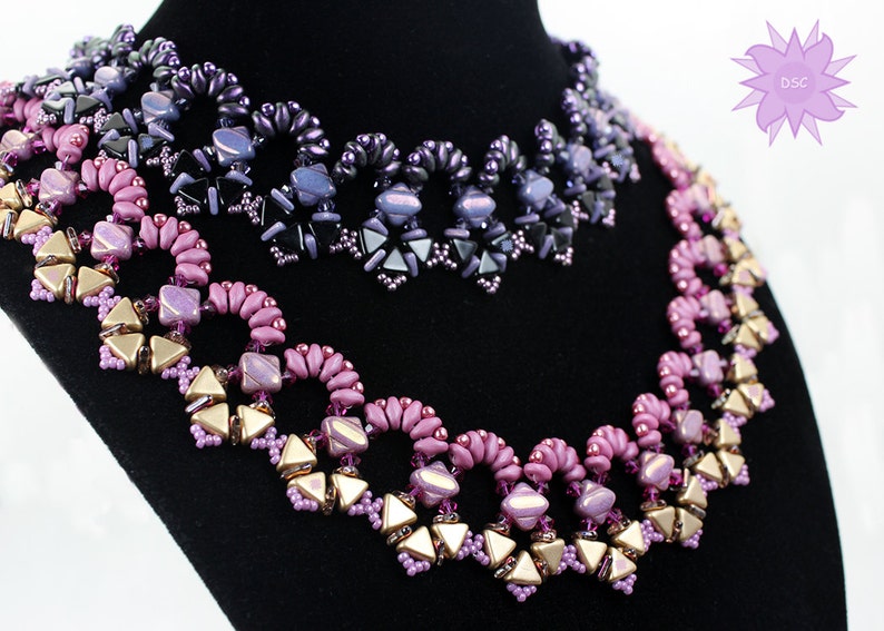 Silky Kheop Ruffle Collar Pattern, Superduo Beadweaving Necklace ...
