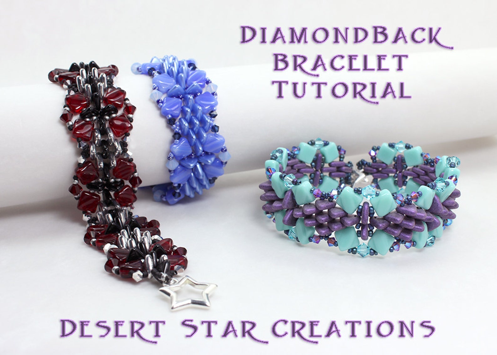 Two Hole Triangle and Diamond Bracelet Tutorial, Diamond Back Bracelet ...