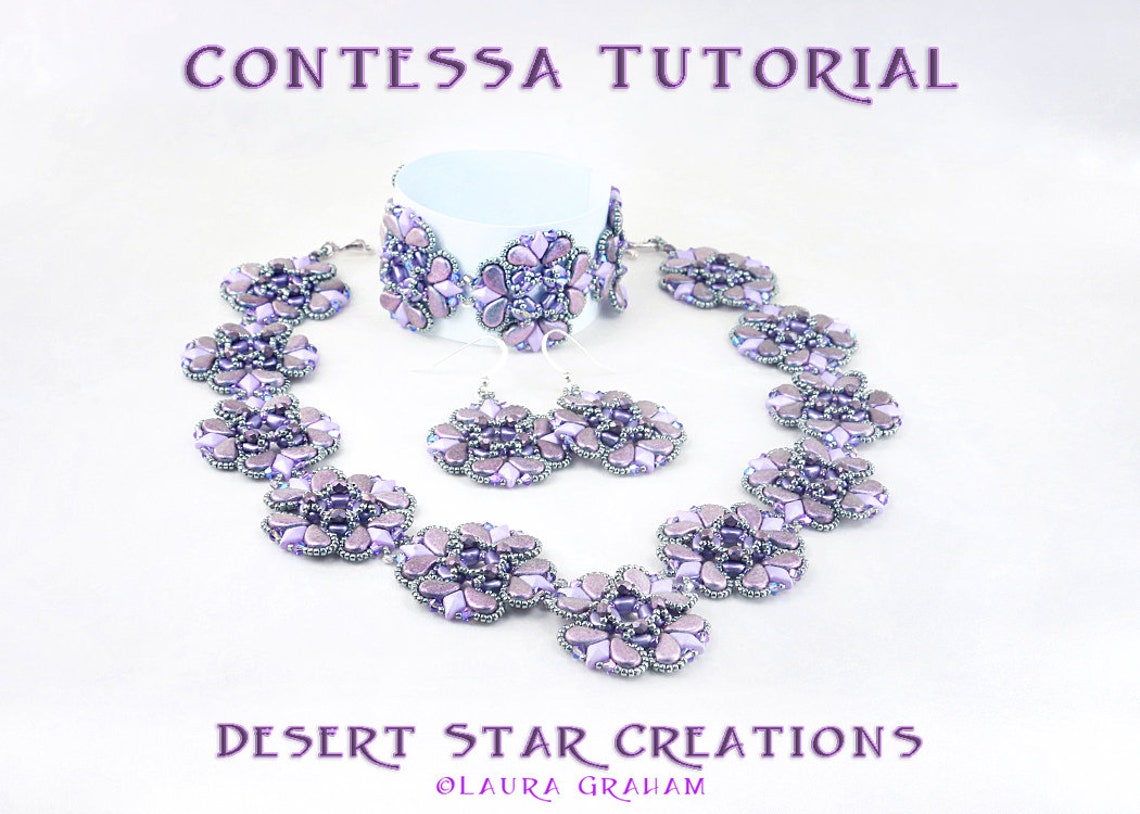 Contessa Necklace Bracelet Earring Kit in Black Raspberry - Etsy