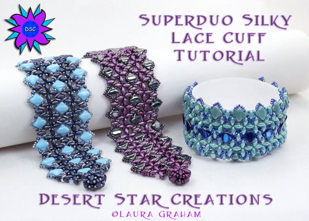 Superduo Silky Lace Cuff Tutorial, Two-hole Beadweaving Bracelet ...
