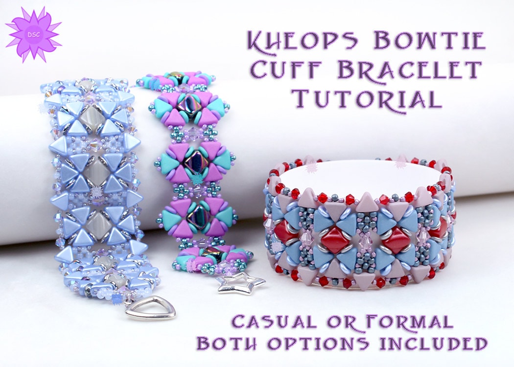 Kheops Silky Bow Tie Cuff Bracelet Tutorial, Two Hole Kheops Par Puca ...