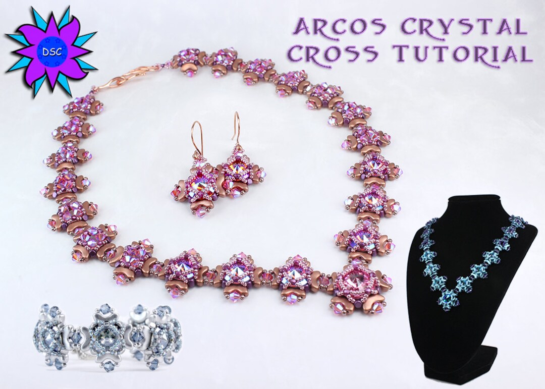 Arcos Crystal Cross Necklace Pulsera Set Tutorial, Arcos Par Puca Bead ...