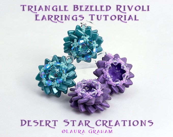 Triangle Beaded Rivoli Bezel Earring Tutorial Rulla Bezeled - Etsy