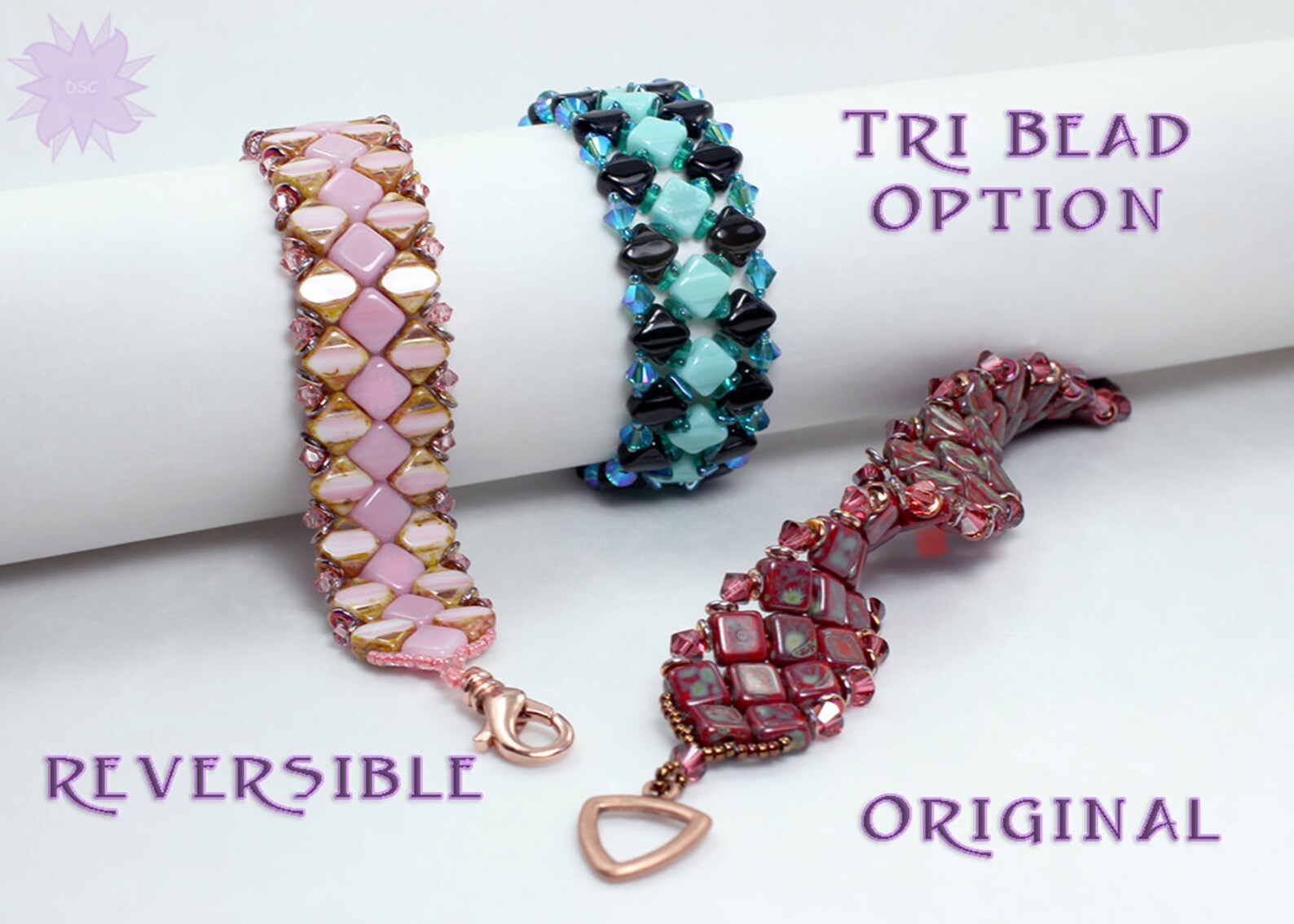 Silky Diamond Watch Band Bracelet Pattern, Three Design Options in One ...