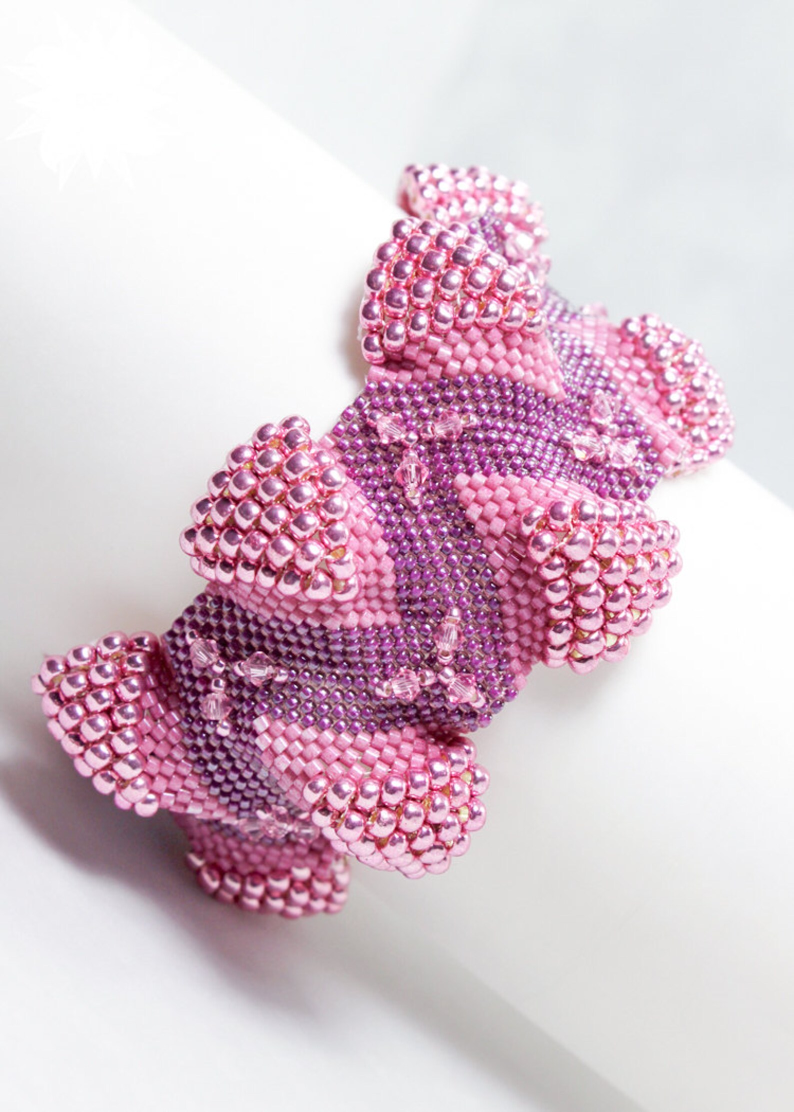 Bubbling Over Pinks Peyote Stitch Pattern, Peyote Beadweaving Tutorial ...