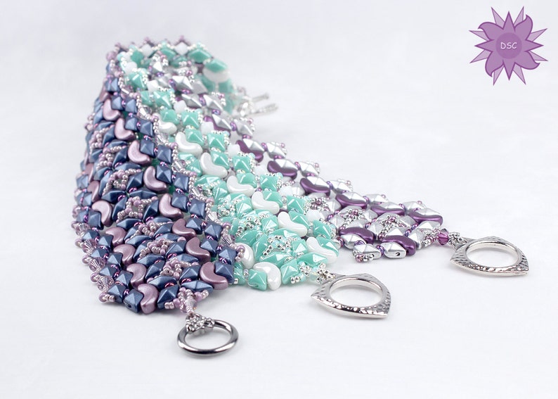 Knights Armor Cuff Bracelet Tutorial, Two Hole Czech Beadweaving Cuff ...