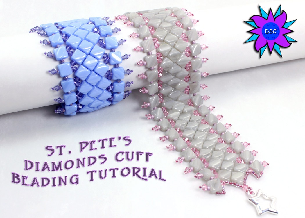 St. Petersburg Diamonds Cuff Bracelet Tutorial, PDF Pattern for Silky ...