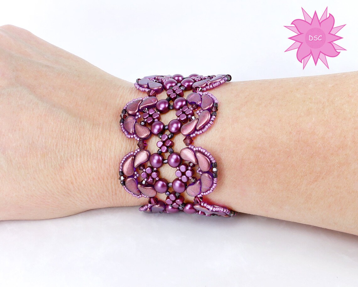 Dame Paisley Cuff Bracelet Tutorial Paisleyduo Bead Pattern - Etsy