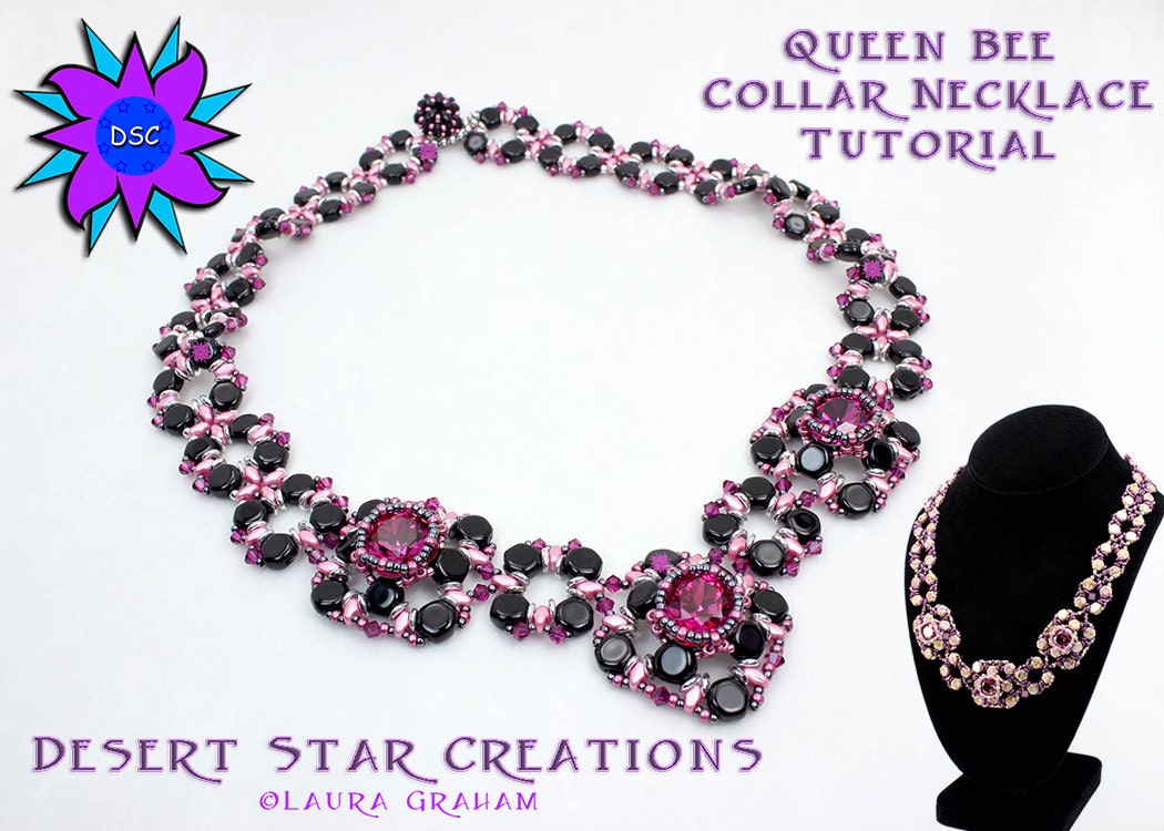 Queen Bee Honeycomb Necklace Tutorial, Two Hole Hex Bead, Miniduo ...