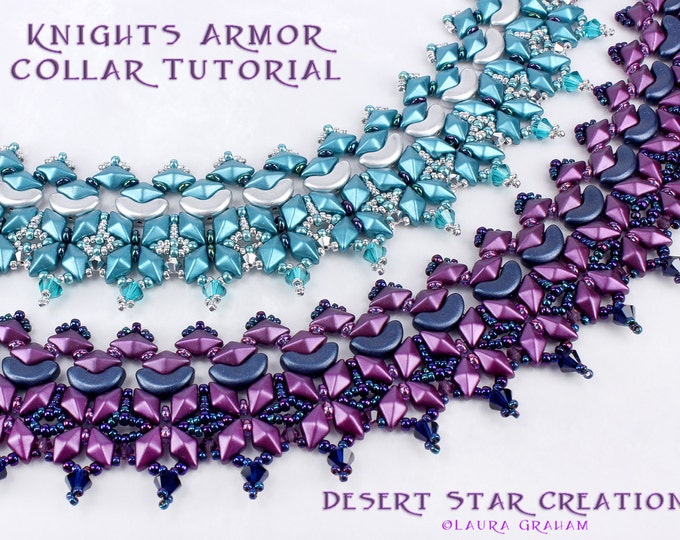 Knights Armor Collar Necklace Tutorial Two Hole Czech - Etsy