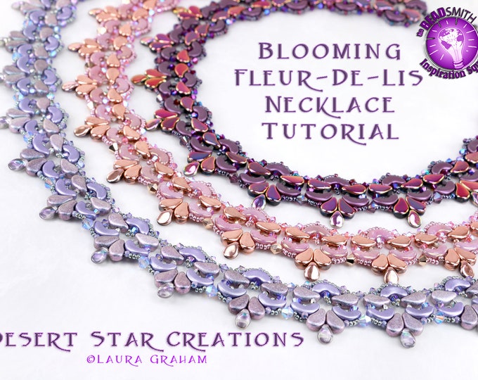Little Mermaid Necklace -beading Tutorial, 2 Hole Arcos Puca, Paisley ...