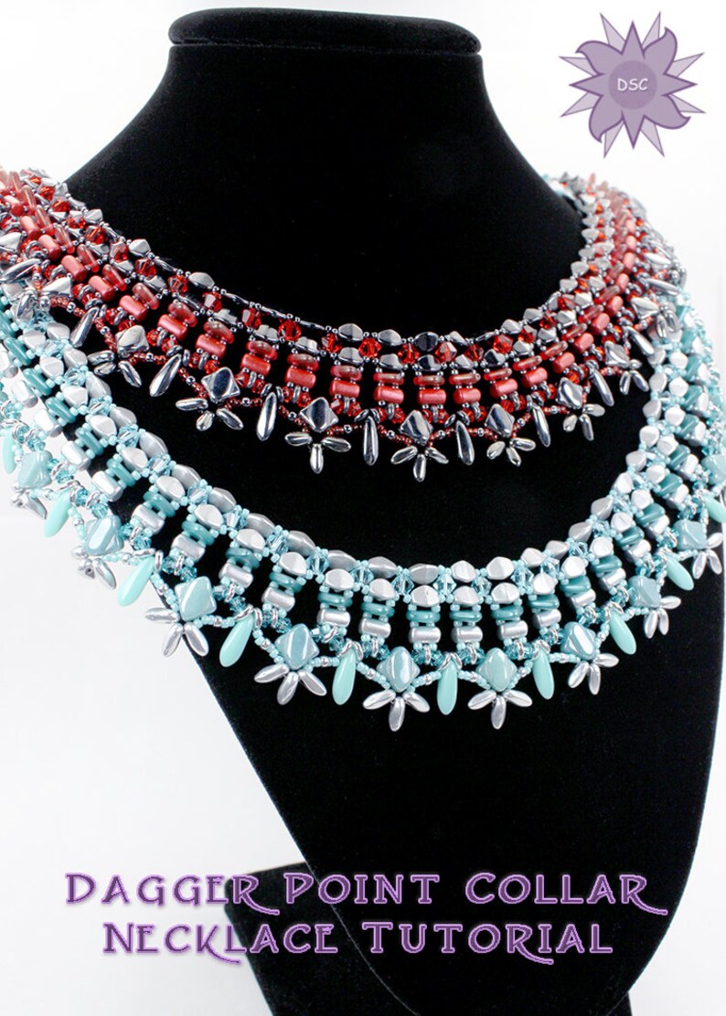 Dagger Point Beadweaving Collar Necklacetutorial, PDF Necklace Pattern ...