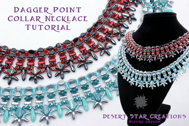 Dagger Point Beadweaving Collar Necklacetutorial, PDF Necklace Pattern ...