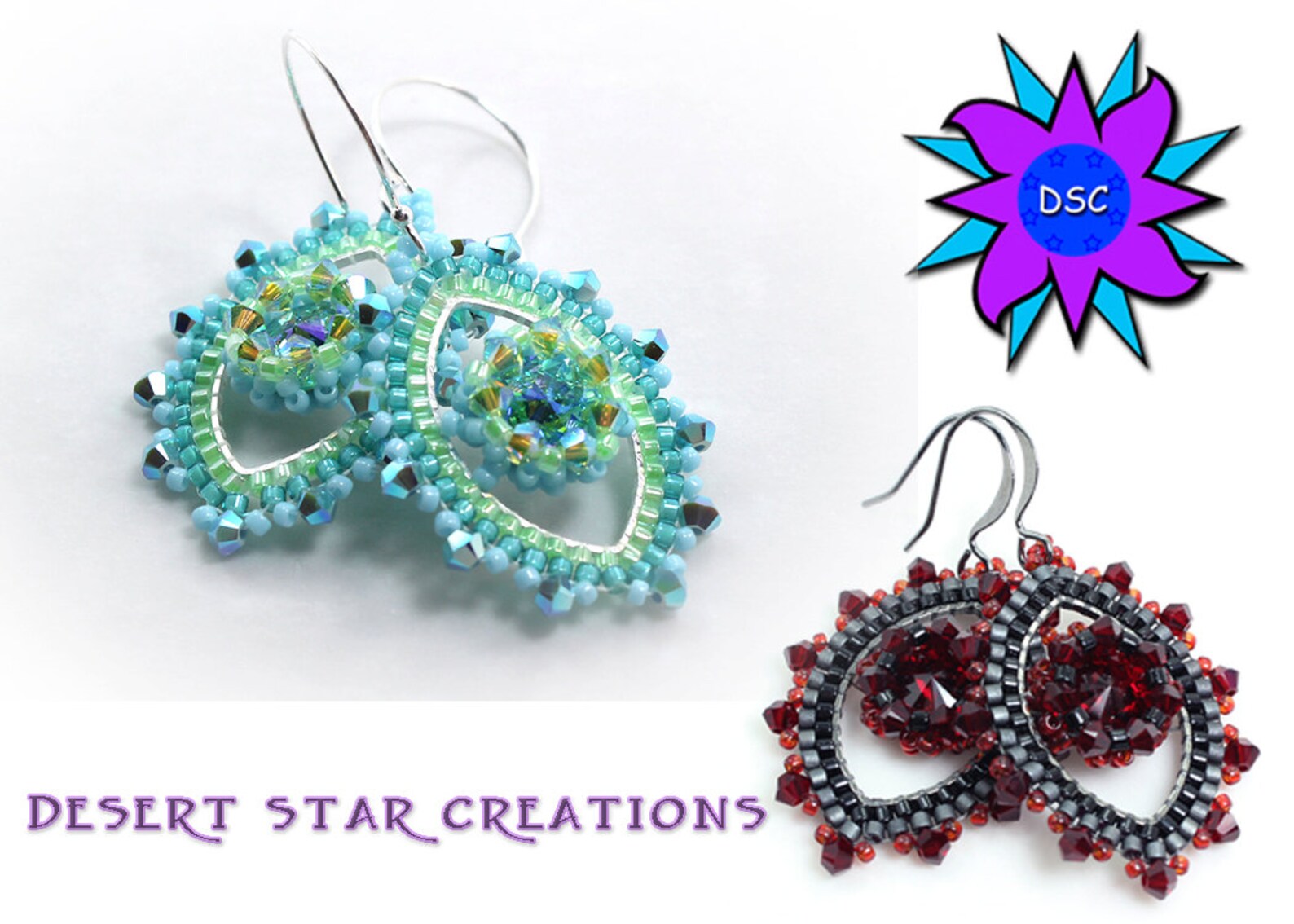 Brick Stitch Rivoli Earring Pattern, PDF Tutorial, Bezeled Rivoli ...