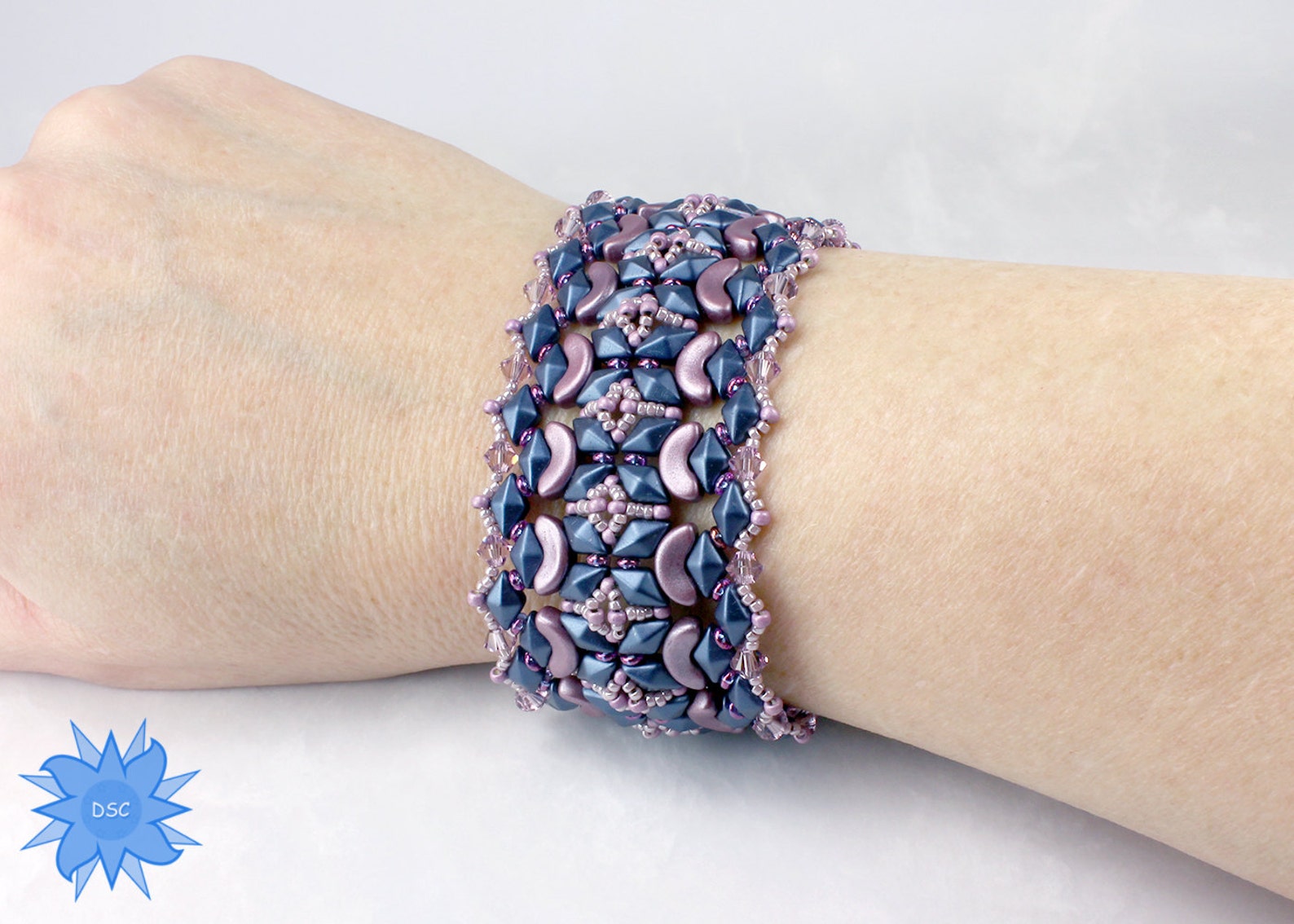 Knights Armor Cuff Bracelet Tutorial, Two Hole Czech Beadweaving Cuff ...