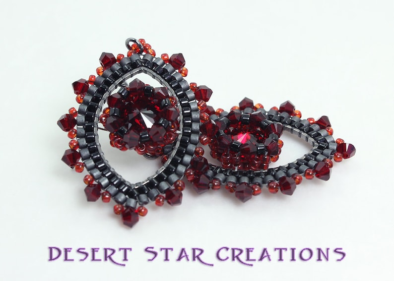 Brick Stitch Rivoli Earring Pattern, PDF Tutorial, Bezeled Rivoli ...