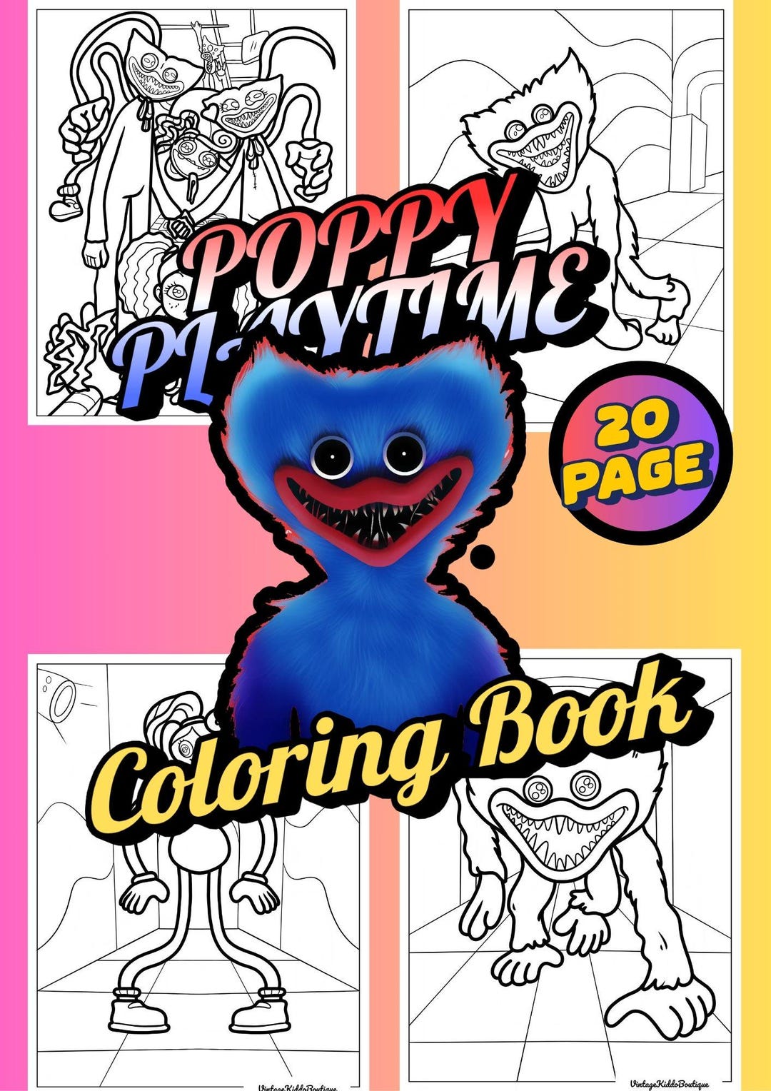 Poppy Playtime Coloring Book for Kids - 20 Page Digital Download ...