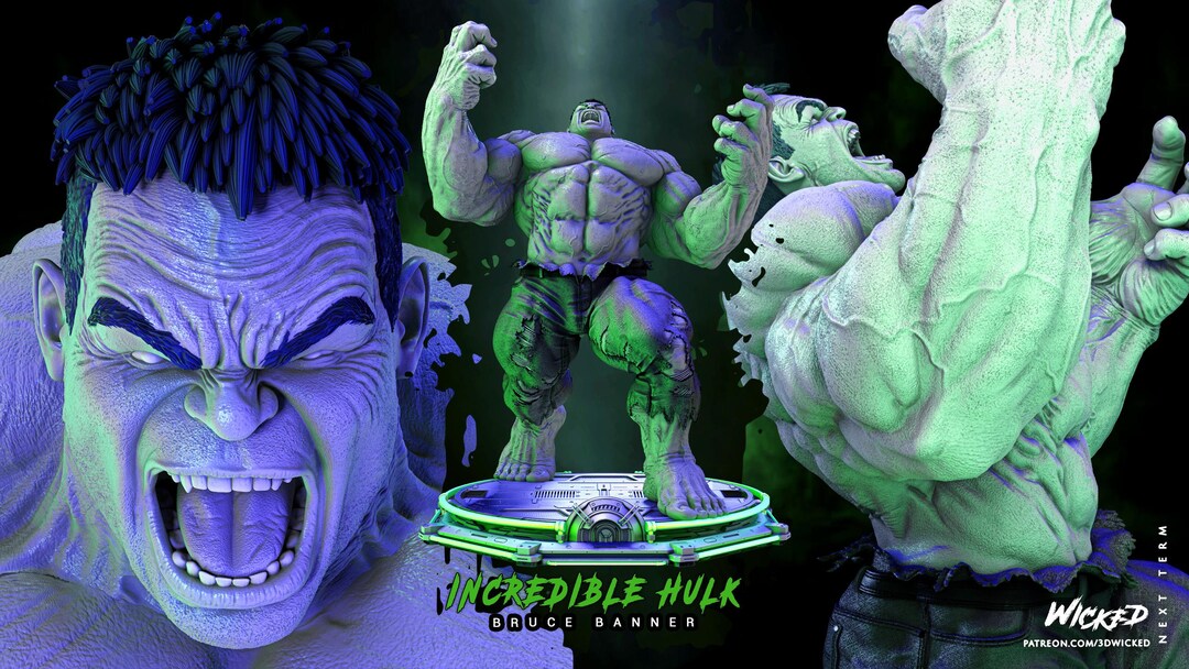 Hulk (the Incredible Hulk) 3D Model Figure Wick3d - Etsy