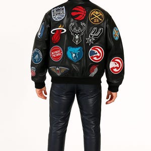 Jeff Hamilton NBA Leather Varsity Jacket – Genuine Leather | Vintage Style | All Teams Patch ...