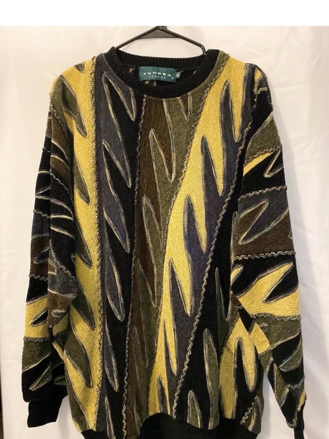 Vintage 90s Tundra Canada Sweater Multy Colored Coogi-style Cosby Size ...