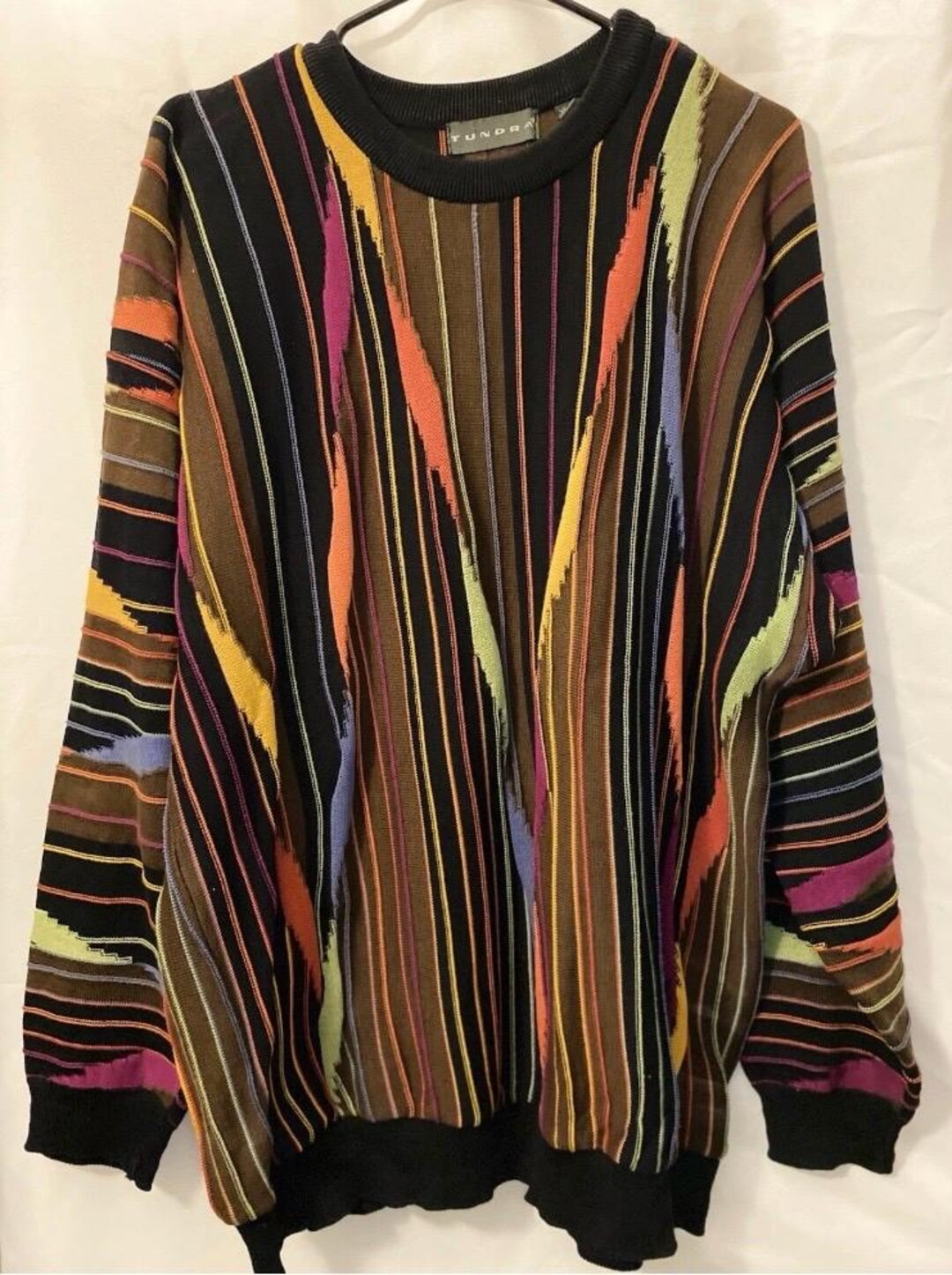 Vintage 90s Tundra Canada Sweater Multy Colored Coogi-style Cosby Size ...
