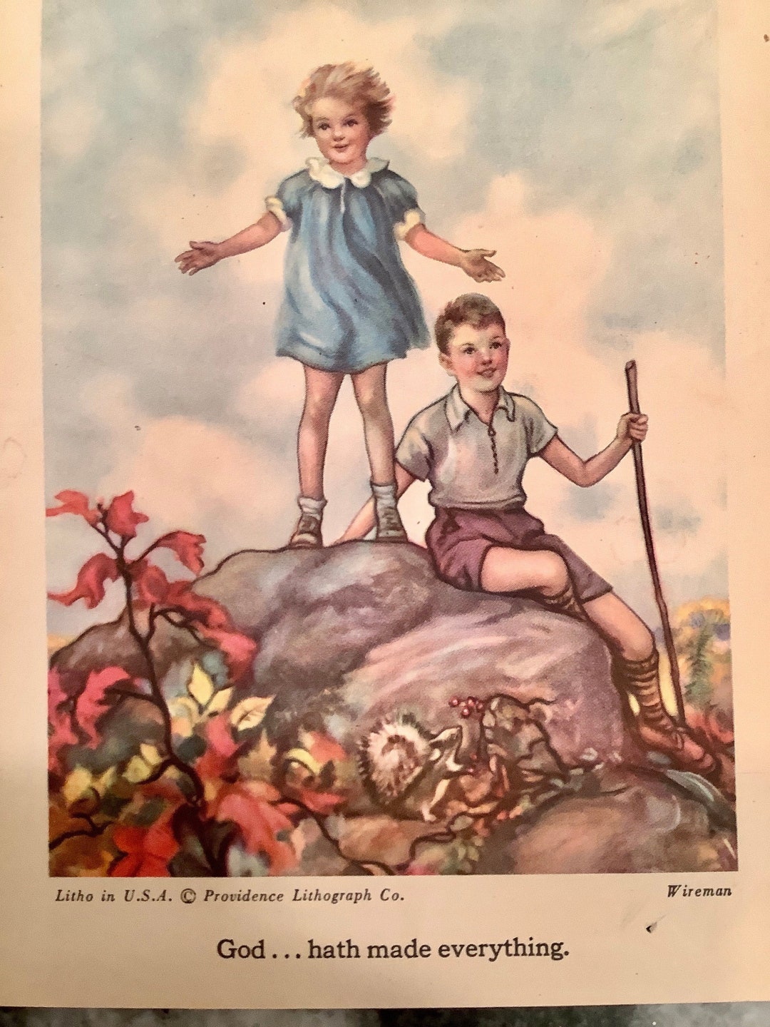 Vintage Paper Sunday School Card, Bible Verse, Midcentury, Children ...