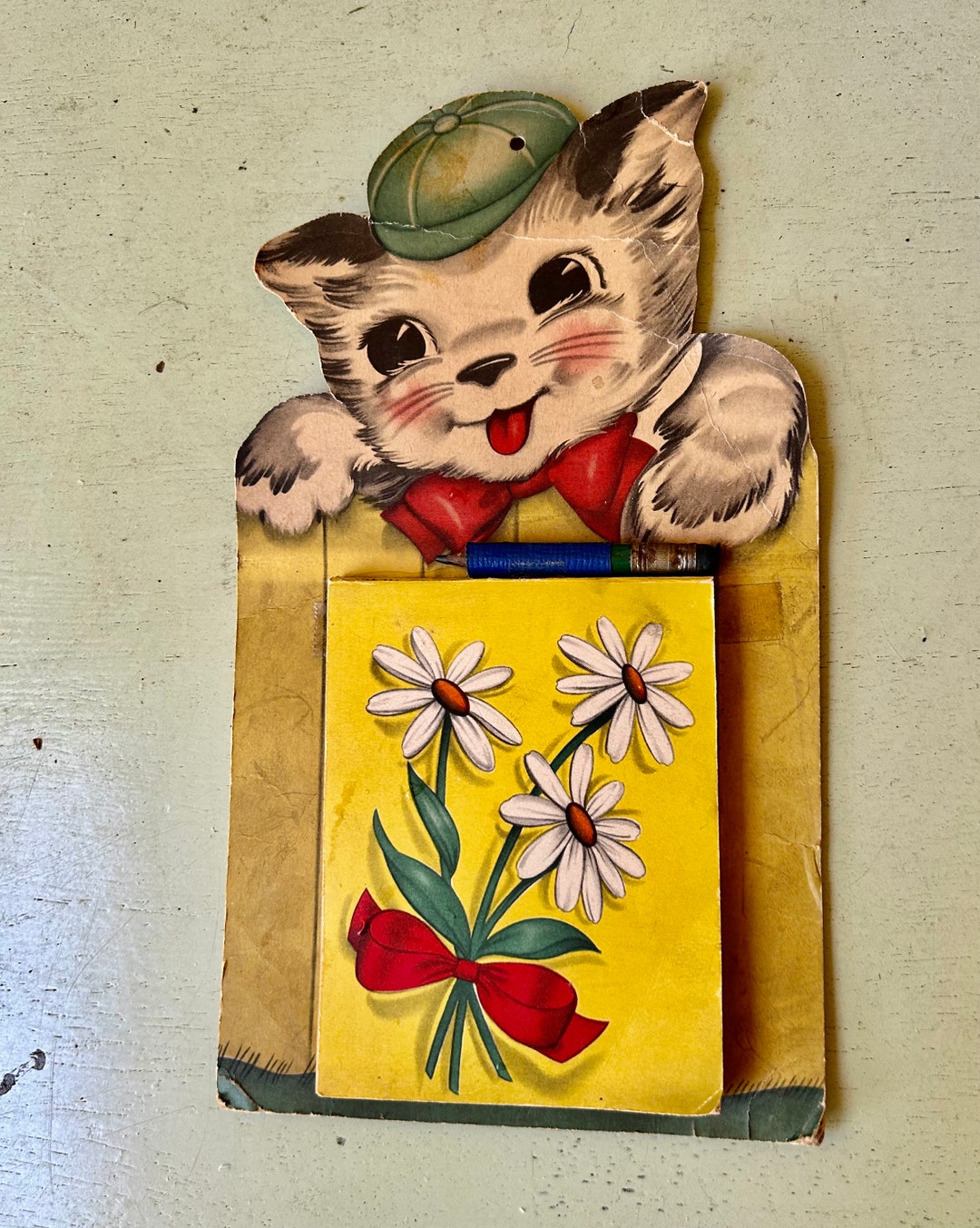 Midcentury Notepad, Hanging, Cute Cat - Etsy