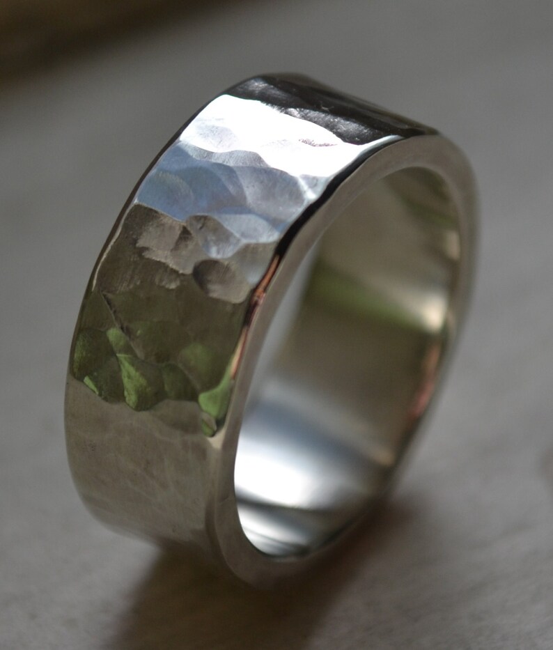 Unisex Silver Ring Handmade Hammered Artisan Designed - Etsy