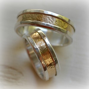 Rustic Wedding Ring Set Artisan Designed Handmade Fine - Etsy