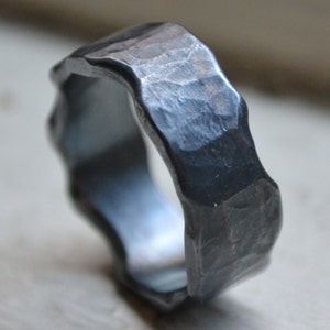 Unisex Silver Ring - Abstract or Irregular Ring - Handmade Hammered ...