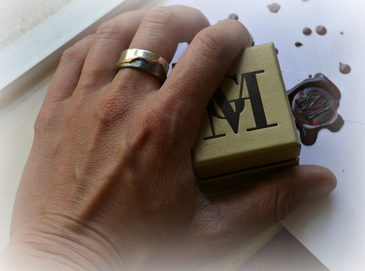 Mens Wedding Band Handmade Artisan Designed Oxidized - Etsy