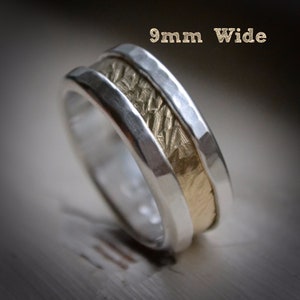 Rustic Wedding Ring Set - Artisan Designed Handmade Fine Silver and ...