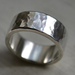 Unisex Silver Ring - Handmade Hammered Artisan Designed Sterling Silver ...