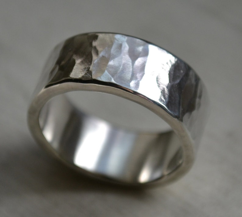 Rustic Sterling Silver Wedding Band - Handmade Artisan Designed ...