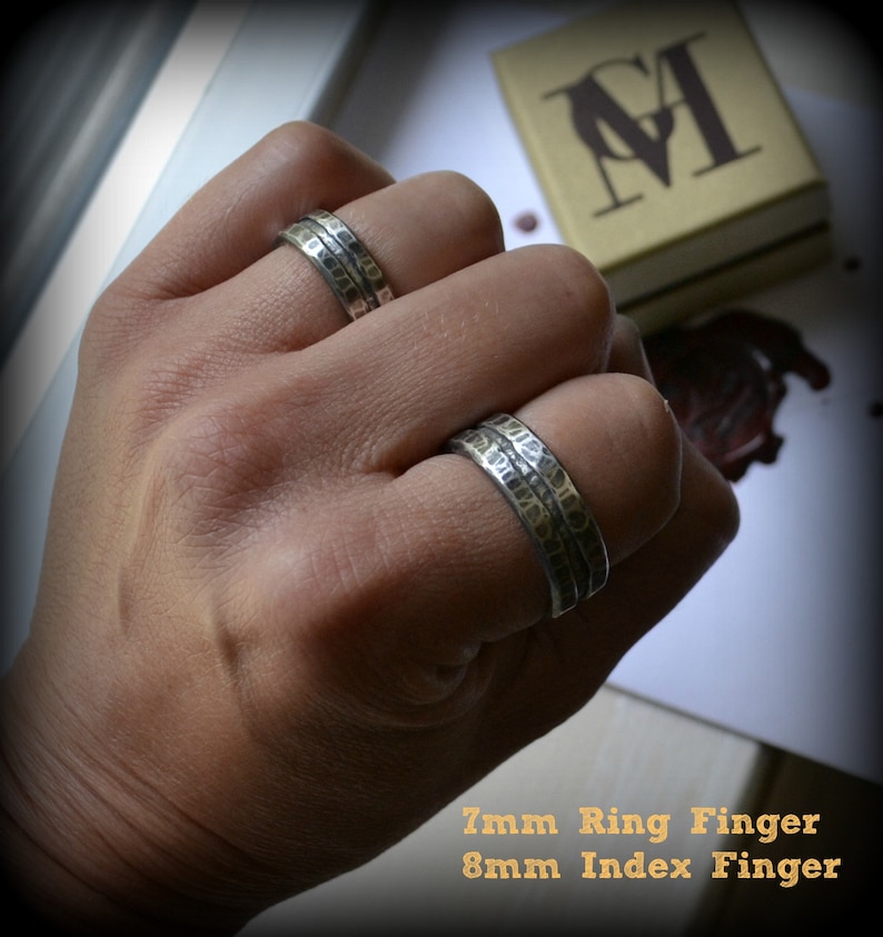 Rustic Silver Wedding Rings Handmade Artisan Designed - Etsy