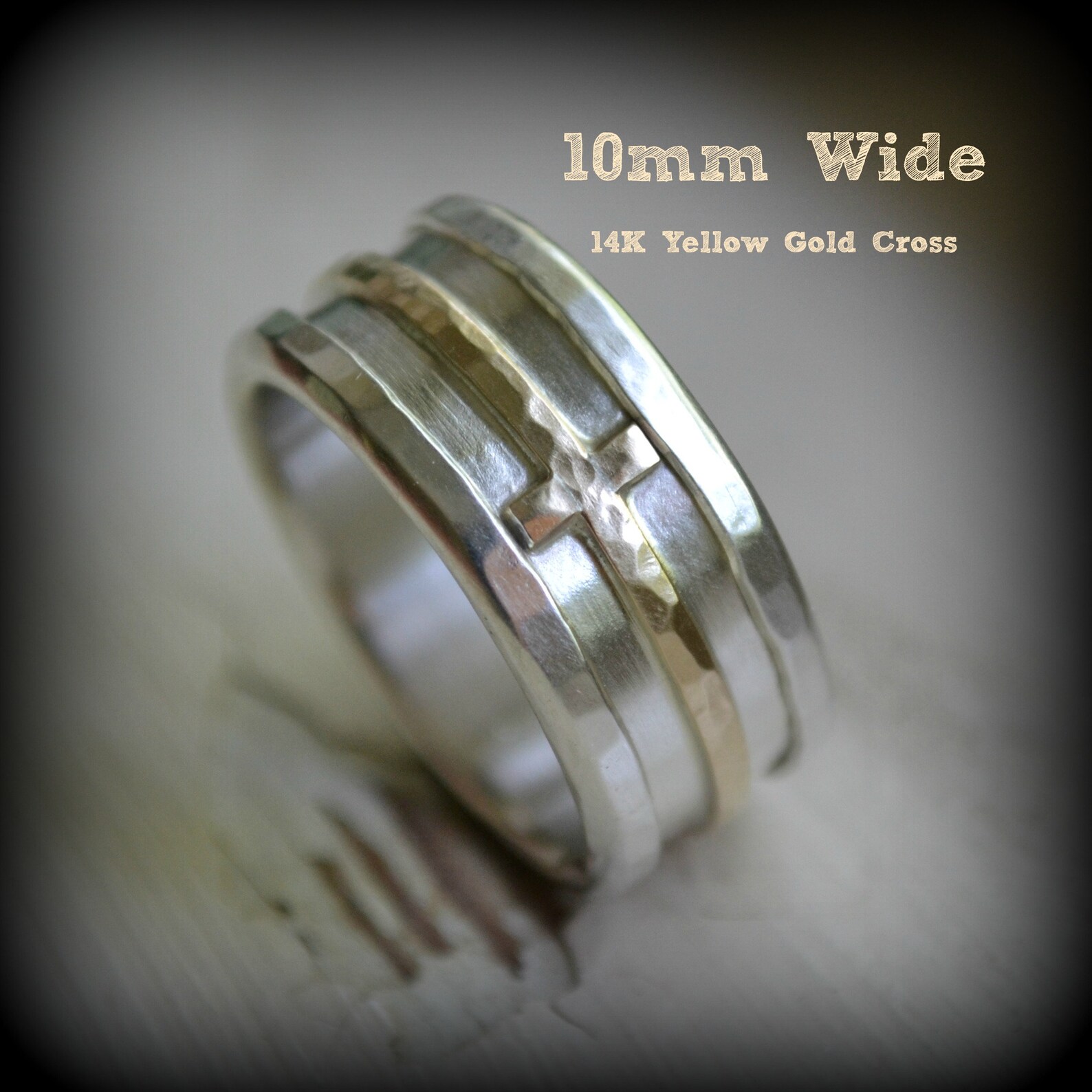 Mens Cross Wedding Band Rustic Cross Ring Fine Silver | Etsy