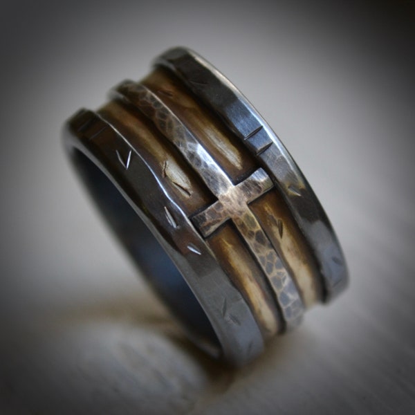 Mens Cross Ring - Etsy