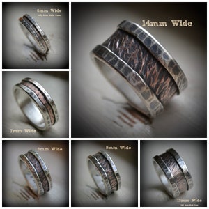Rustic Wedding Ring Set Fine Silver and Copper Handcrafted - Etsy