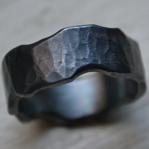 Unisex Silver Ring - Abstract or Irregular Ring - Handmade Hammered ...