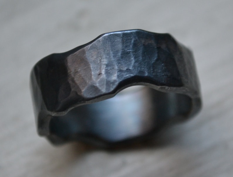 Unisex Silver Ring - Abstract or Irregular Ring - Handmade Hammered ...