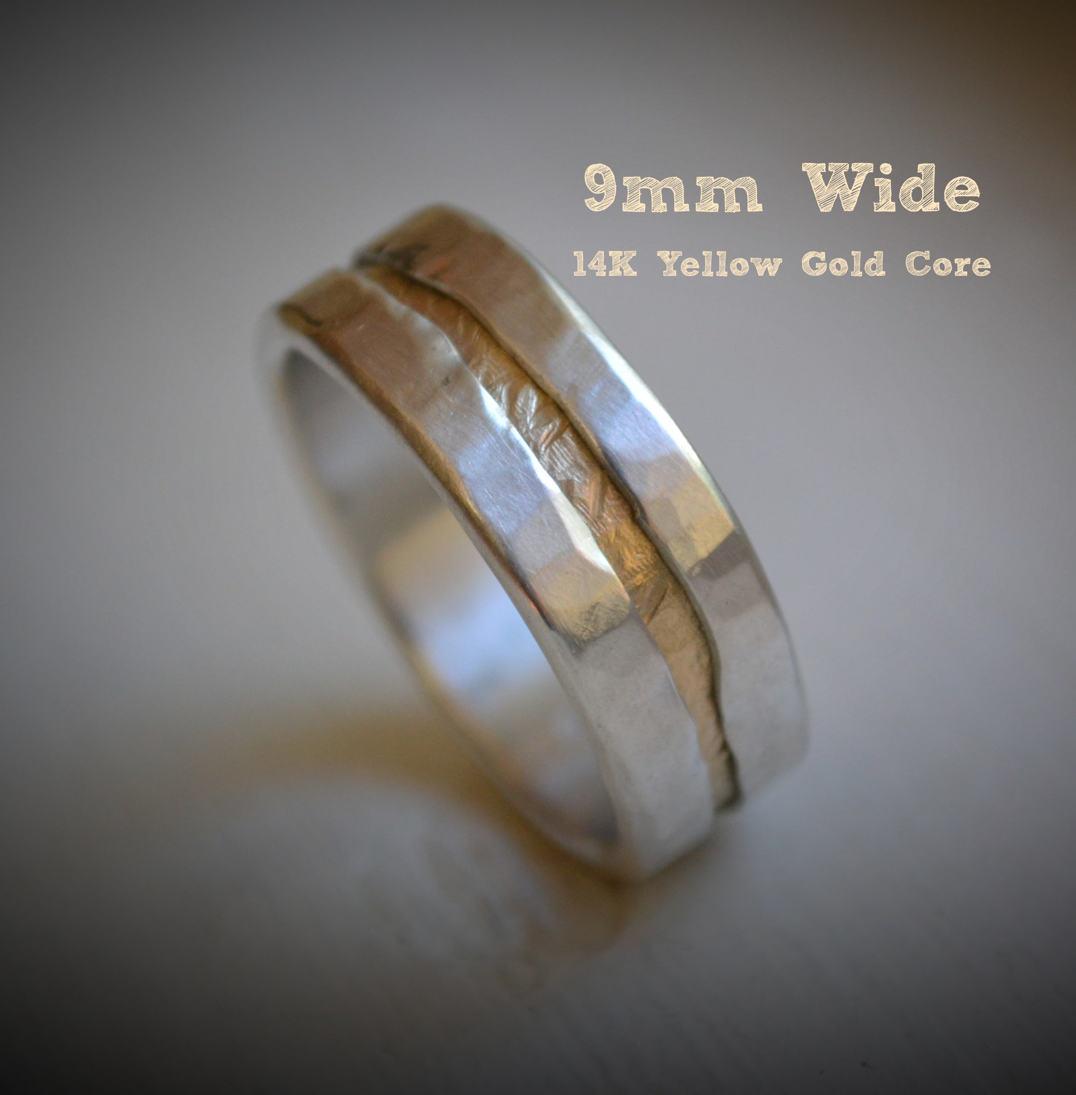 Rustic fine silver and brass ring handmade texturized and | Etsy