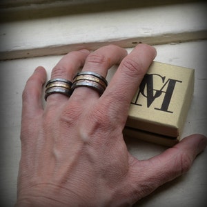 Rustic Wedding Ring Set Fine Silver and Copper and Brass - Etsy